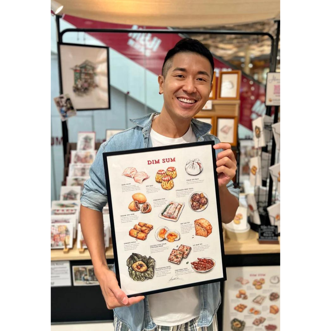 Alvin c.k. Lam Print: Dim Sum Illustrated Guide